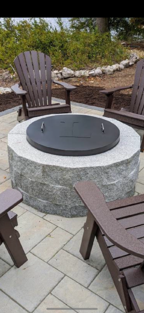 Monogram Fire Pit Snuffer Cover – 1″-3″ Rise Stainless Steel