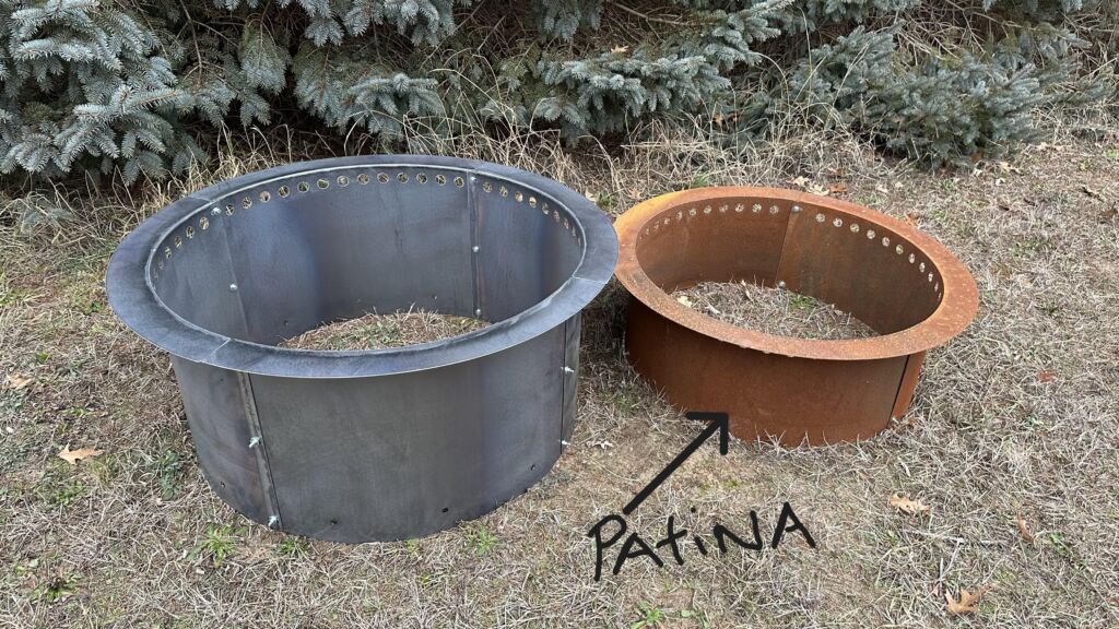 3 Lip Corten Steel Smokeless Round Metal Fire Pit Ring