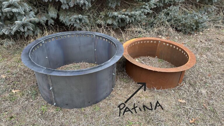 Corten Steel Smokeless Fire Pit Liner – 3″ Top Lip Design