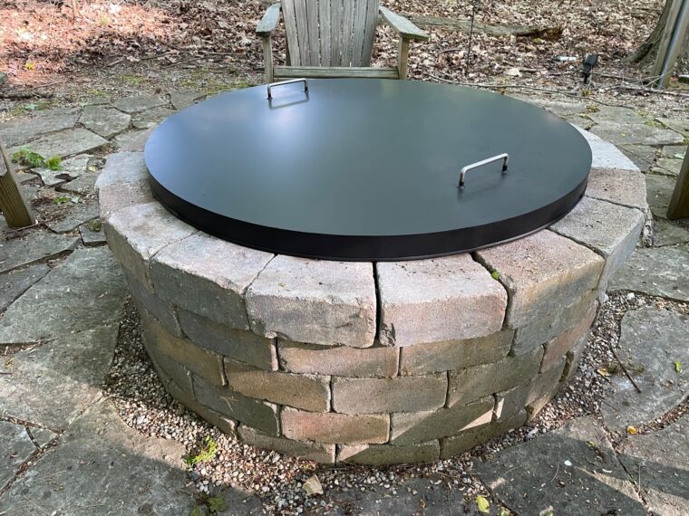 Firepit Snuffer Cover Galvanized Steel Round Square